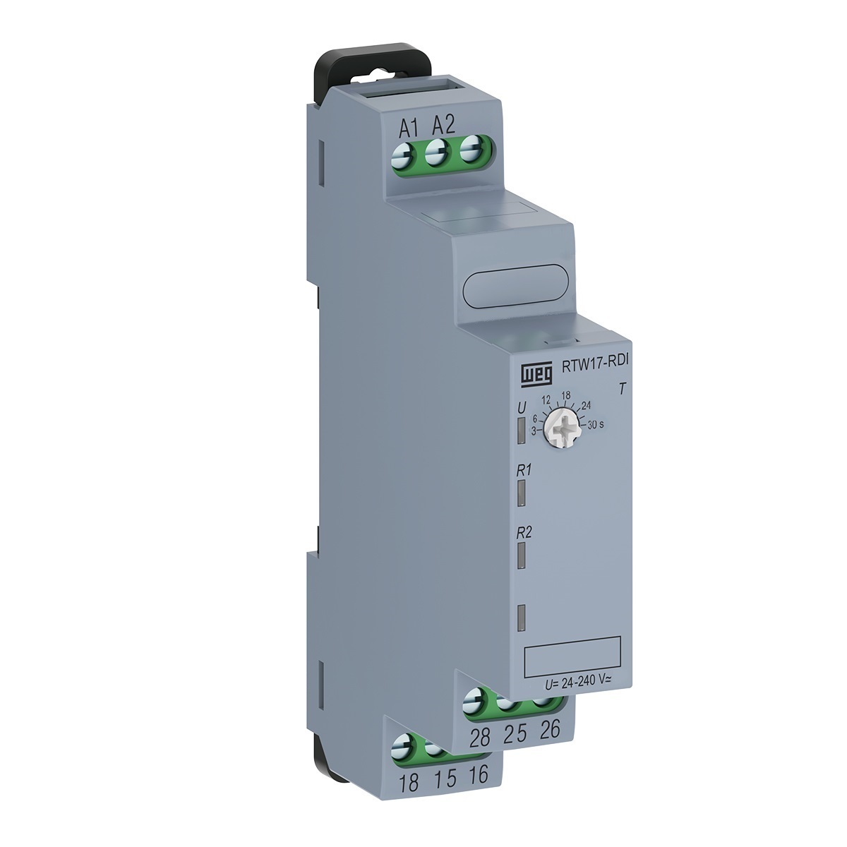 RELE TEMPORIZADOR RTW17-RDI02-U010ME05 Retardo a la desconexión 2 NA/NC 1-10min 24-240V 50/60Hz ...